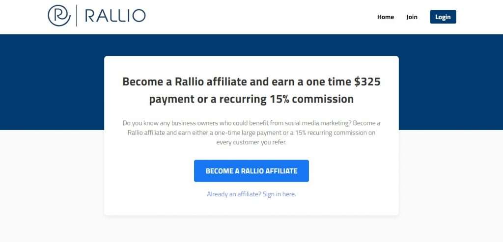Rallio Advertising Review : One time $325 payment or a recurring 15%